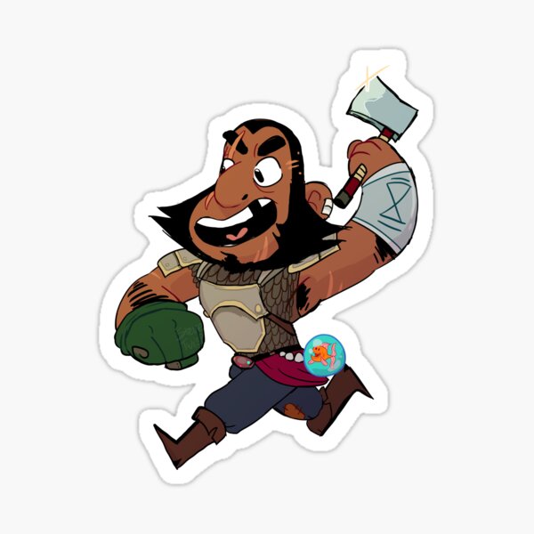 "tiny magnus rushes in !!" Sticker for Sale by stevetwisp | Redbubble