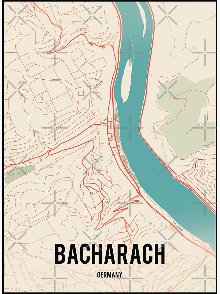 "Bacharach City map" Poster for Sale by PostersProf1 | Redbubble