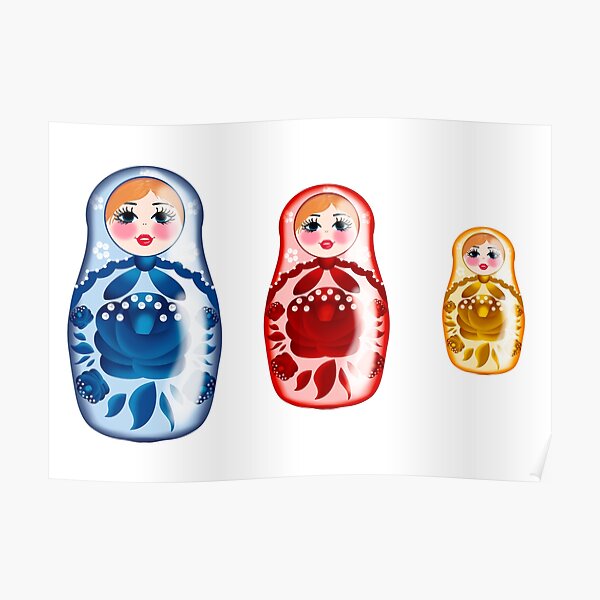 "Matryoshka Sticker Pack" Poster for Sale by mikaylart | Redbubble