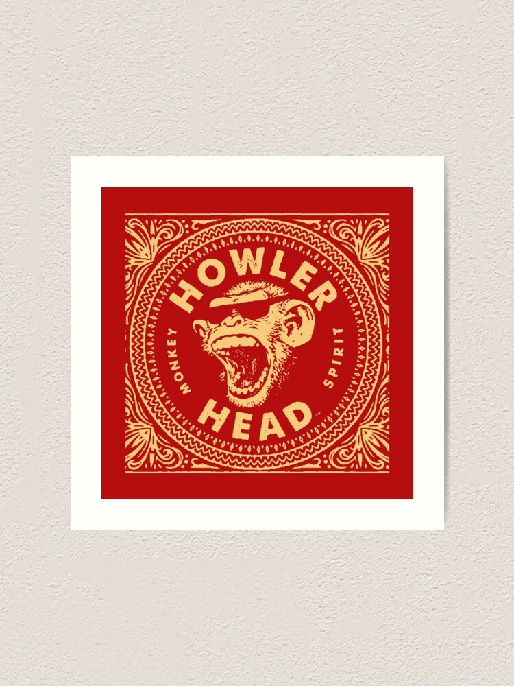 "Bussines Howler Head Monkey Kentucky Bourbon Whiskey Vintage Logo" Art ...