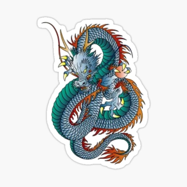 "Blue Angry Dragon" Sticker for Sale by FAKartist | Redbubble