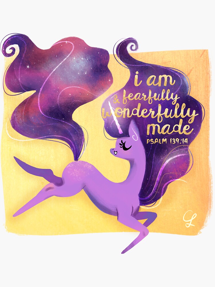 "Prayer Pony Wonderfully Made Galaxy" Sticker for Sale by ...