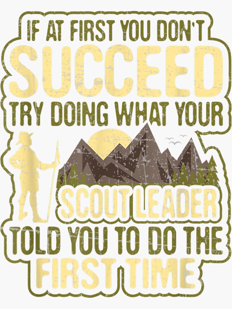 "Funny Scout Leader Cub Camping Boy Hiking Scouting" Sticker by ...