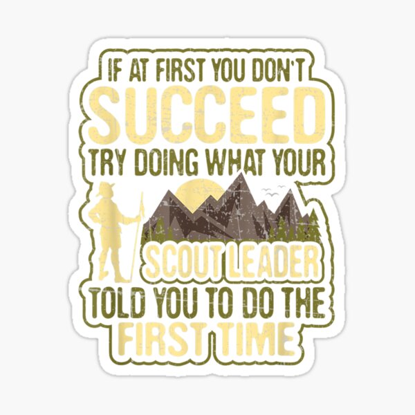 "Funny Scout Leader Cub Camping Boy Hiking Scouting" Sticker by ...