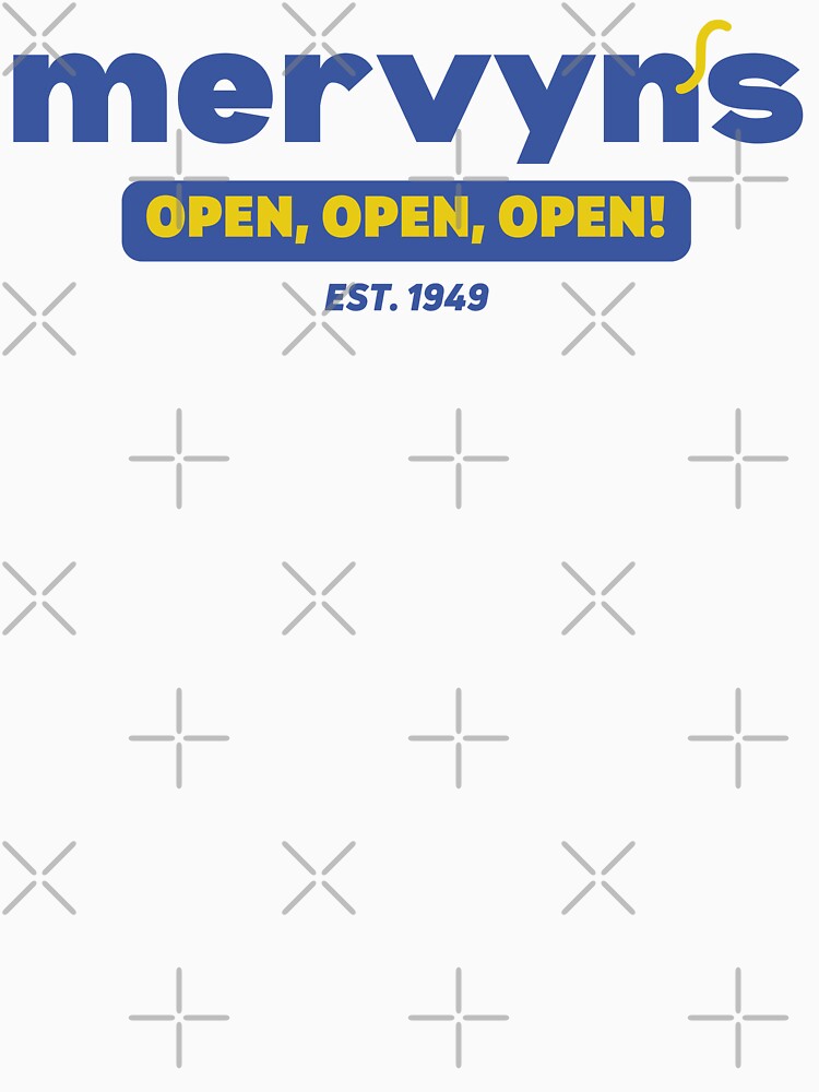 "Mervyn's American 90's Famous TV Ads Open Open Open" Essential T-Shirt ...