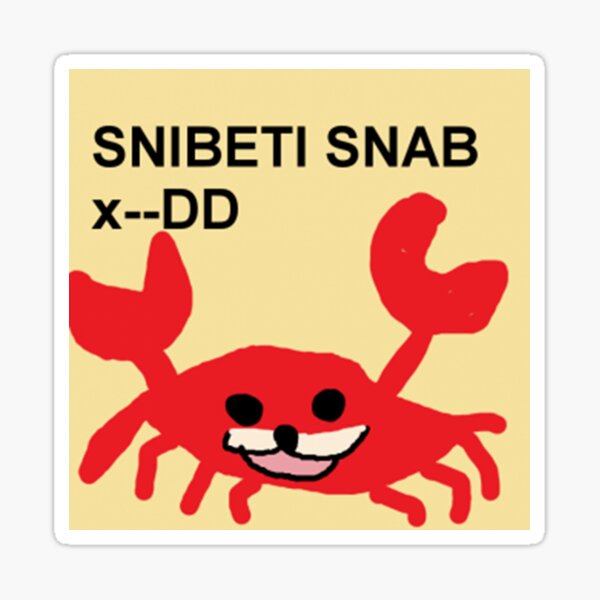 "Benis Crab, Snibeti Snab Sticker" Sticker for Sale by MartinMarienha ...