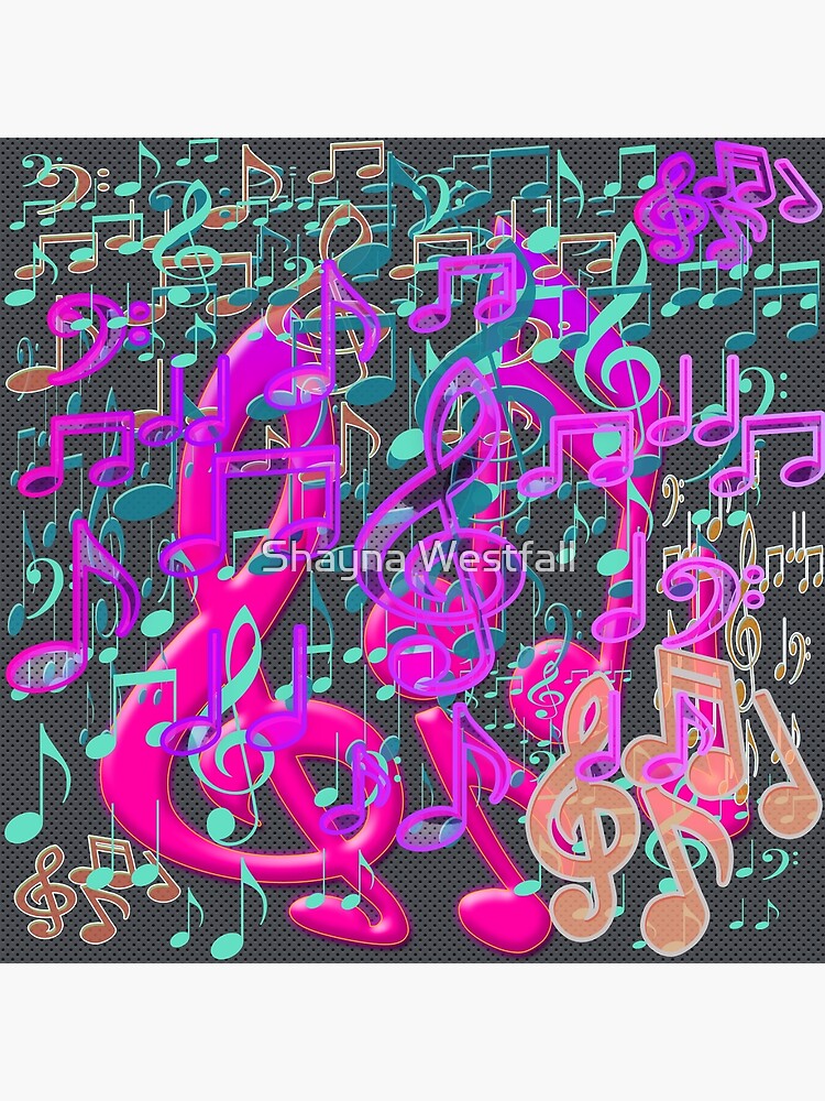 "Music Musical Notes FUNKY Blue Cyber Mid Mod Retro Vintage Old School ...