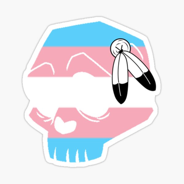 "Trans Two Spirit Pride Skull" Sticker by UNIC0RNV0MIT | Redbubble