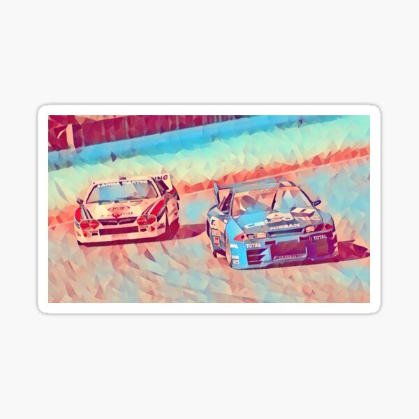 "Super GT500 Lancia vs Nissan Calsonic Skyline" Sticker for Sale by ...