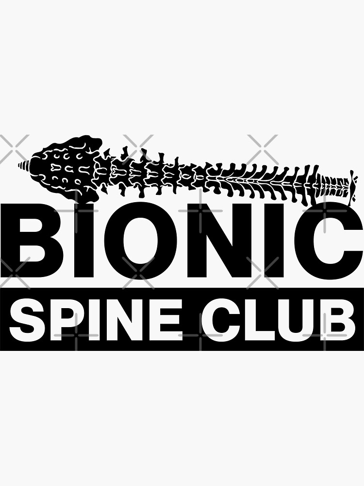 "Bionic spine club, Back Surgery Recovery Medicine" Sticker for Sale by ...