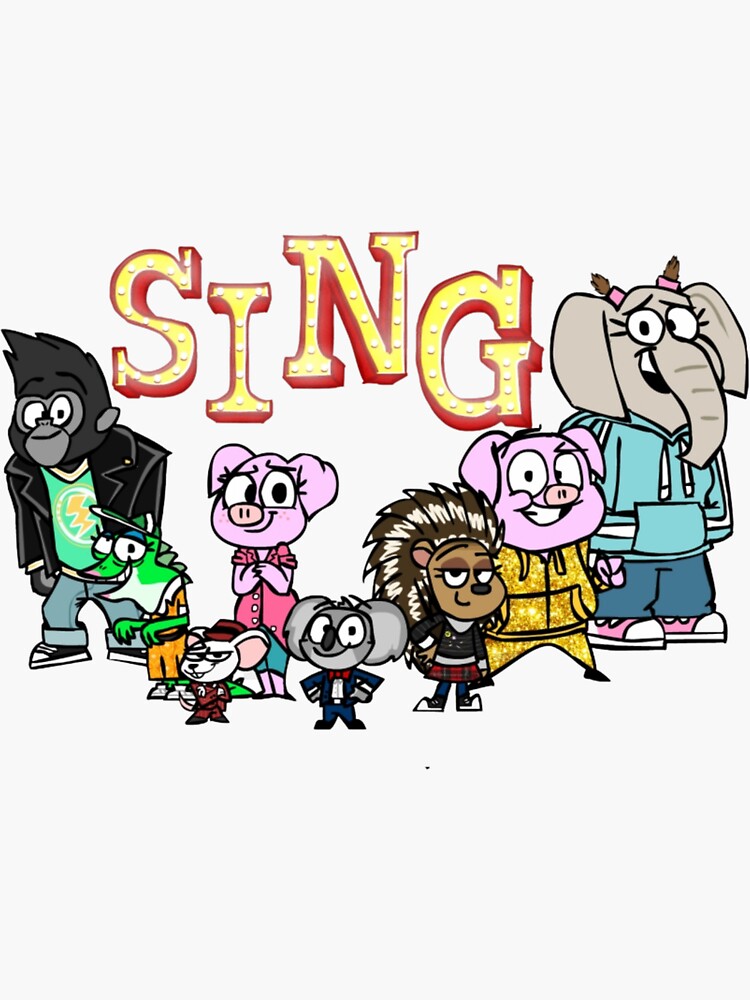 "SING CHARACTERS" Sticker by mjrbeast1999 | Redbubble