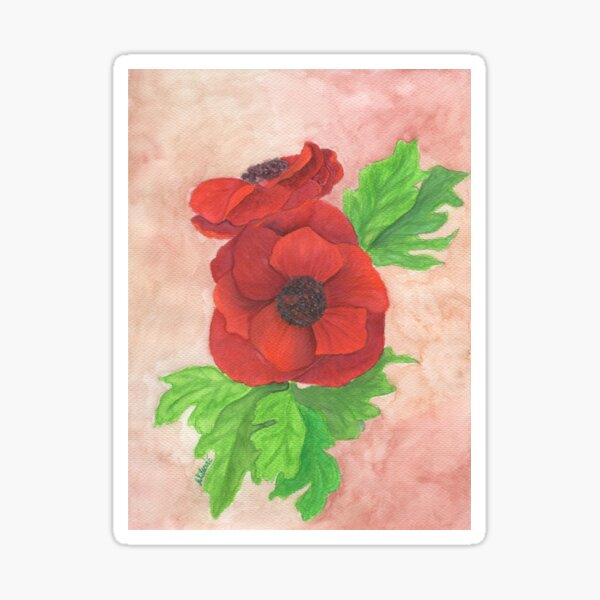 "Poppies" Sticker for Sale by MirjanaMitrovic | Redbubble
