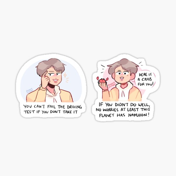 "BTS NAMJOON AND DRIVING TESTS Sticker" Sticker for Sale by ...