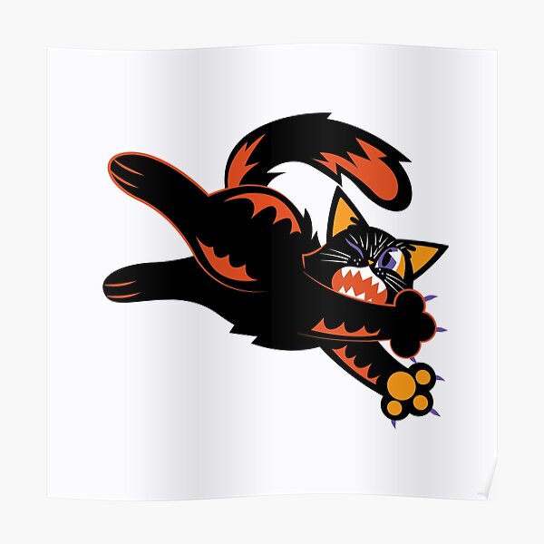 "Jumping black cat" Poster by WiiWake | Redbubble