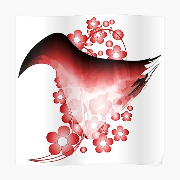 "Red Fantasy Bird" Poster for Sale by robelf | Redbubble