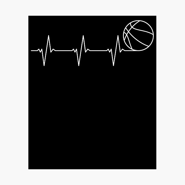 "Basketball Ball Heartbeat EKG Pulse Rate for Players" Photographic ...