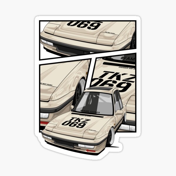 "Honda Prelude III 3 Gen Stance Static Camber Classic" Sticker by dygus ...