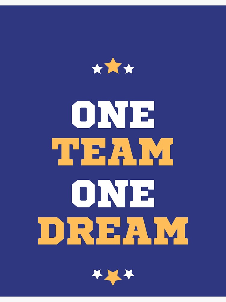 "One Team One Dream logo" Sticker by noorahmed647 | Redbubble