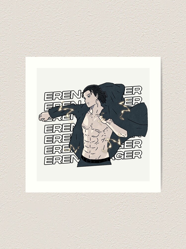"Attack On Titan Shonen Anime Eren Yeager Simple Art V2" Art Print by ...
