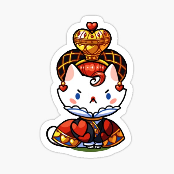 "Queen of Hearts Cat" Sticker for Sale by kaleidoscope32 | Redbubble
