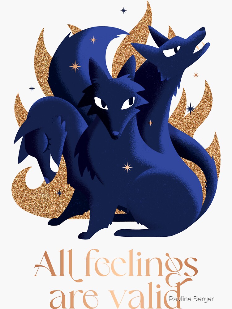 "Cerberus - Blue and Gold" Sticker by paulineberger | Redbubble