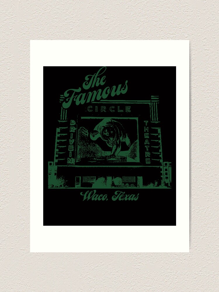 "Vintage Circle Drive-In Movie Theater Outdoor Waco Texas" Art Print by ...