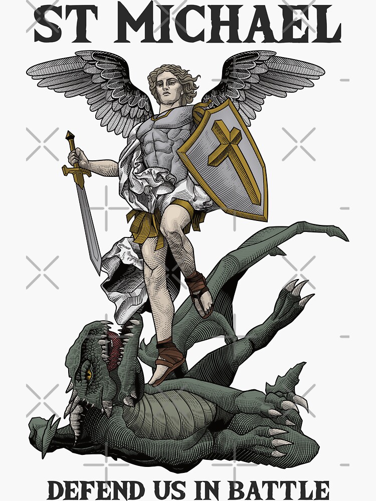 "Saint Michael the Archangel defend us in battle" Sticker for Sale by ...