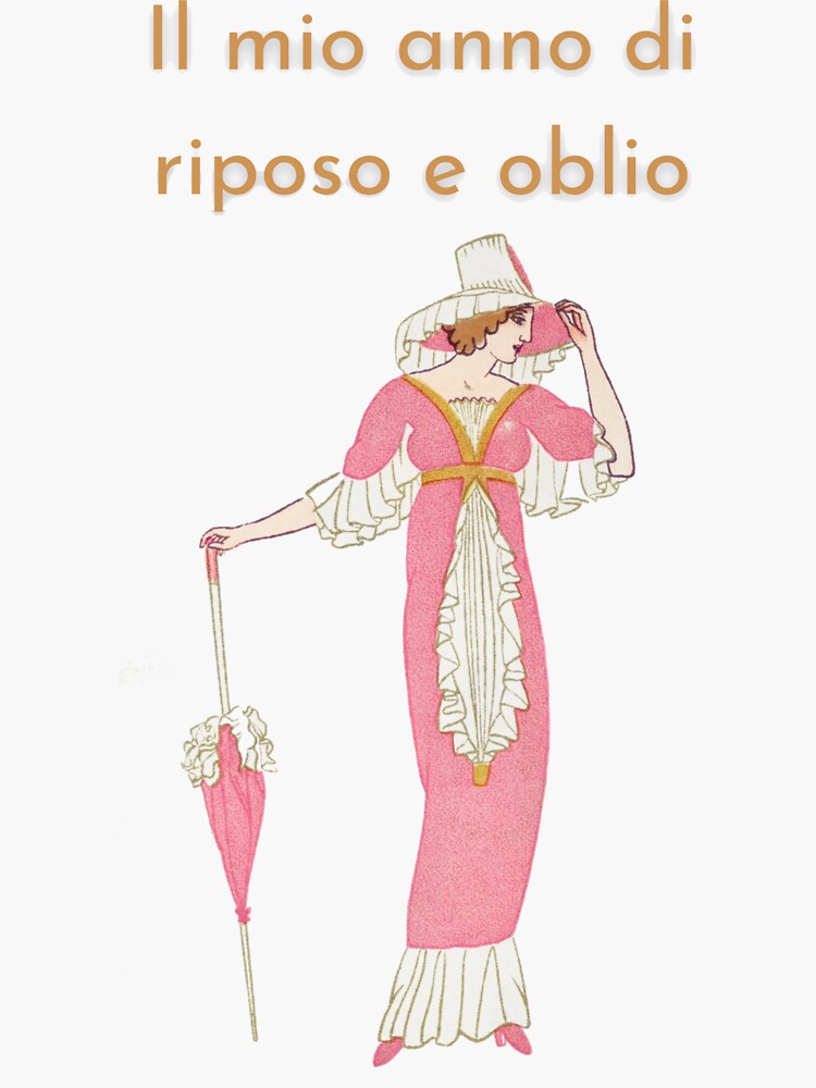 "Il mio anno di riposo e oblio" Sticker for Sale by omaeth303 | Redbubble