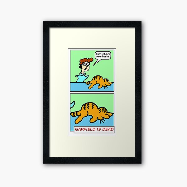 "GARFIELD IS DEAD" Framed Art Print for Sale by heyericamay | Redbubble