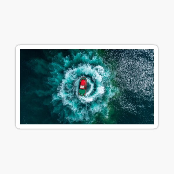 "boat on big wave Sticker" Sticker for Sale by Hashop10 | Redbubble