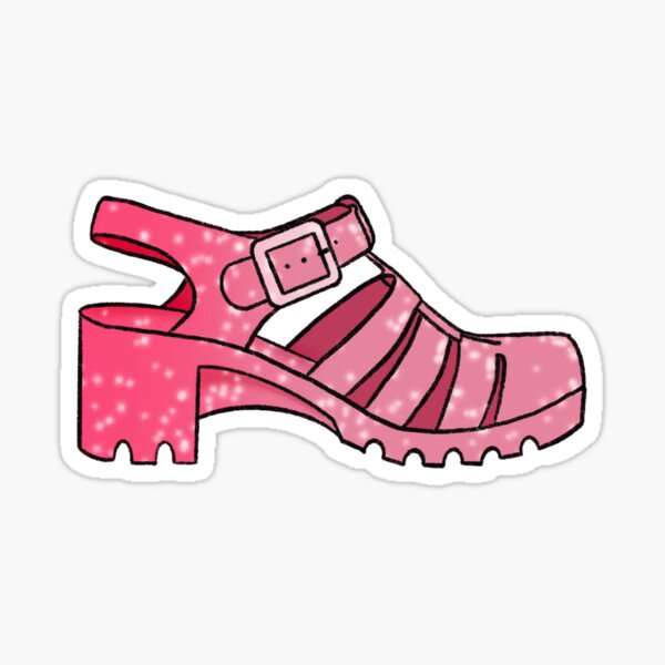 "Jelly sandals glitter transparent shoes cute aesthetic illustration ...