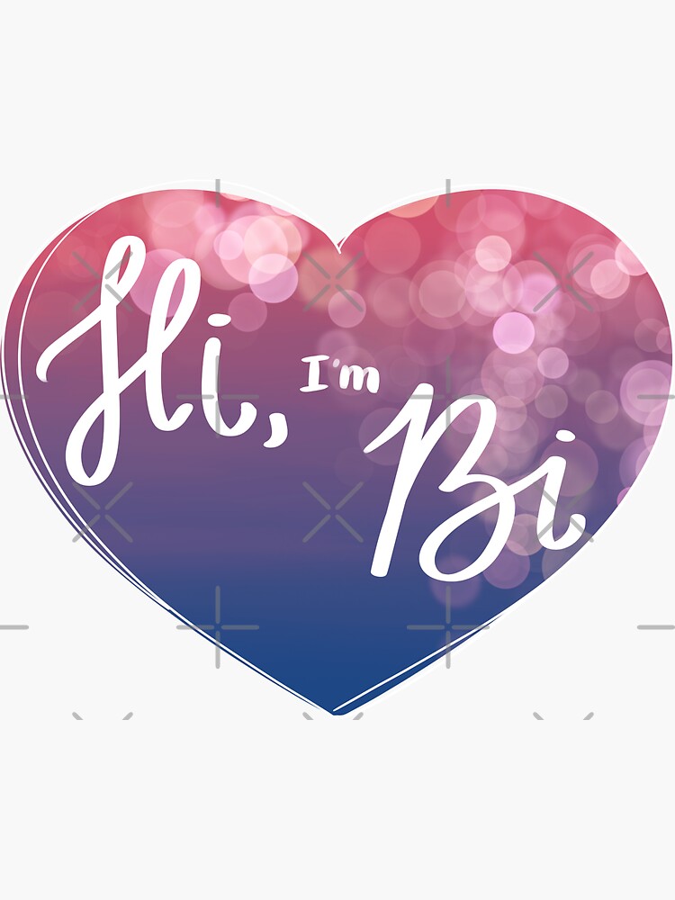 ""Hi, I'm Bi" Pride" Sticker for Sale by KitAryn | Redbubble