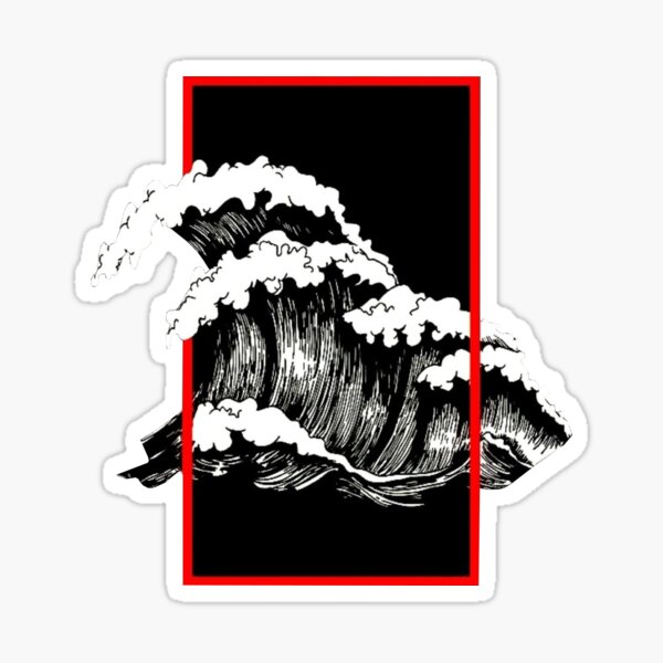 "Aesthetic Great Wave Off Kanagawa" Sticker by PourElla | Redbubble