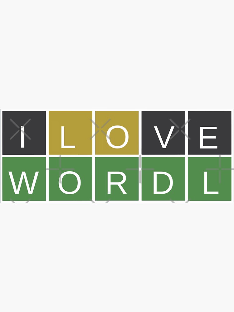 "I Love Wordle" Sticker by Sci-Art-Cafe | Redbubble
