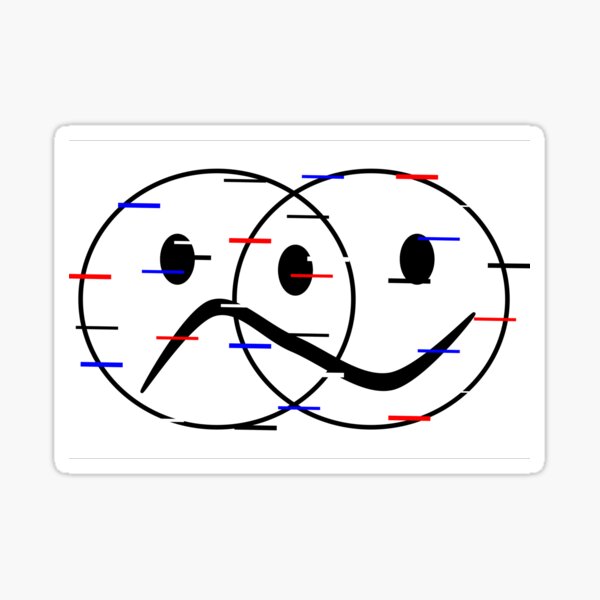 "HAPPY/SAD" Sticker by TKR7397 | Redbubble