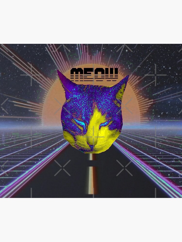 "vaporwave meow cat " Sticker by Cyberomiz | Redbubble