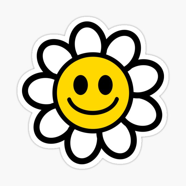"Cute Smiley Face Daisy" Sticker by ThomasKadmon | Redbubble