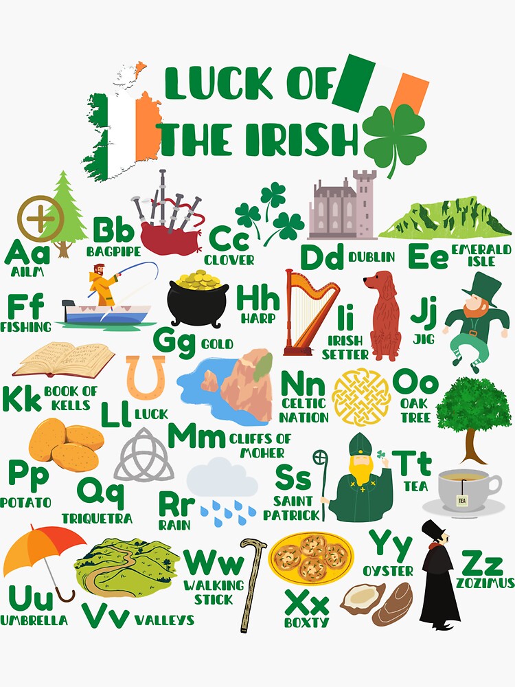 "Luck of the Irish St. Patrick's Day ABC, Ireland Alphabet, St. Patrick ...