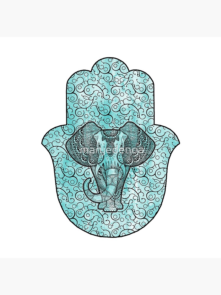 "Elephant Hamsa Hand - turquoise" Art Print for Sale by maryedenoa ...