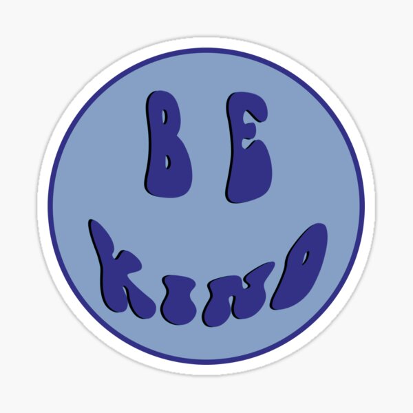 "Blue Be Kind Smiley Face" Sticker by PreppyPalace | Redbubble