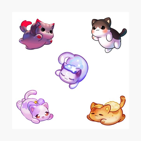 "Aphmau Cats - Cute Aphmau Plushies Sticker Pack" Photographic Print ...