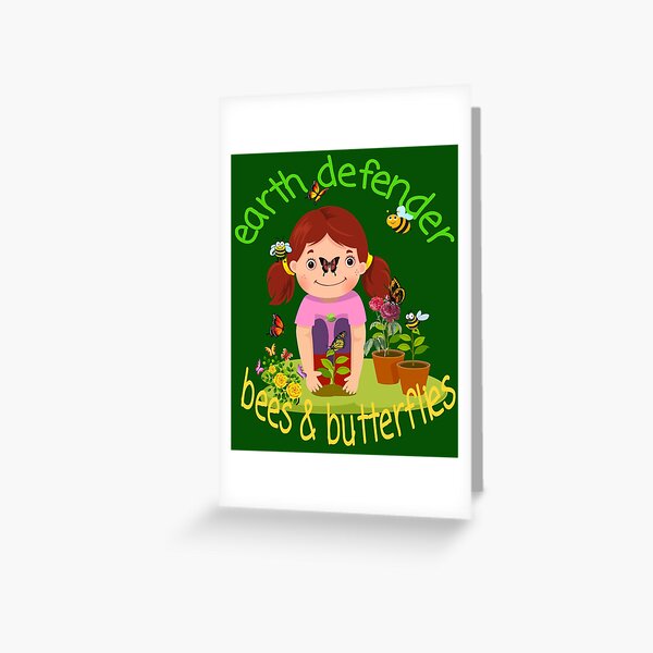 "Earth Defender Girl Planting A Pollinator Garden For Bees ...