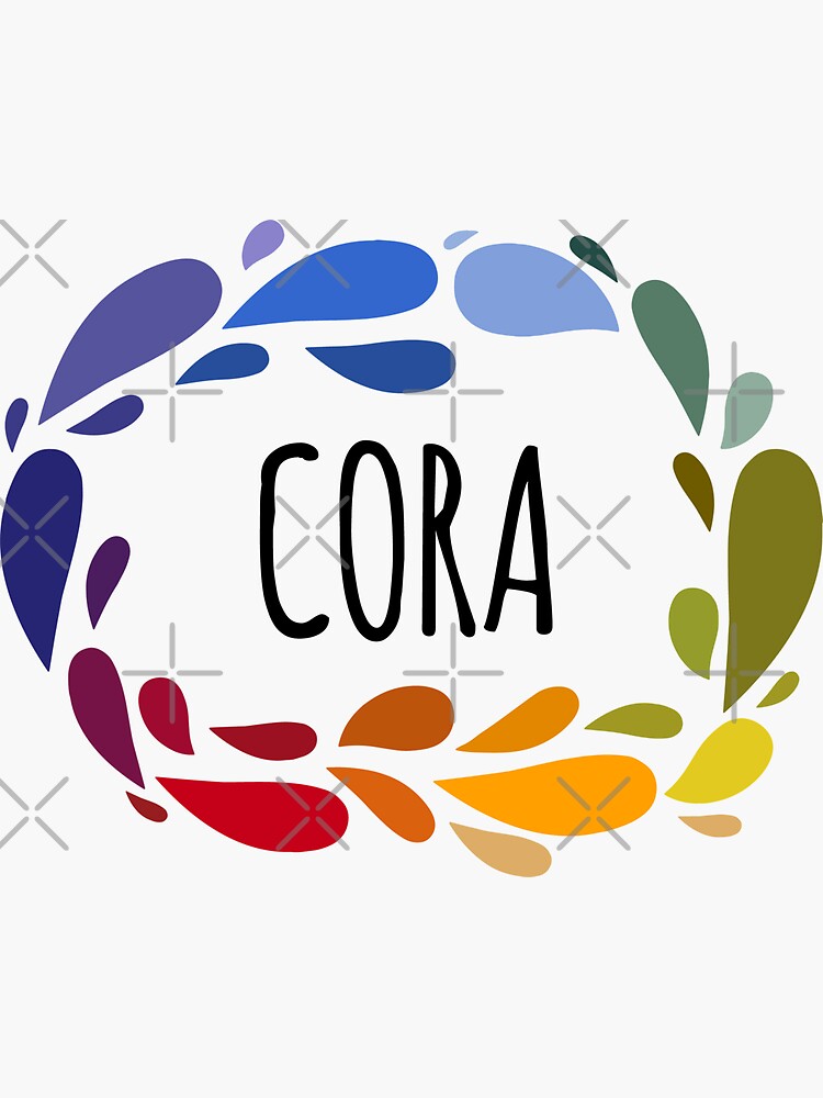 "Cora Name Cute Colorful Gift Named Cora" Sticker for Sale by kindxinn ...
