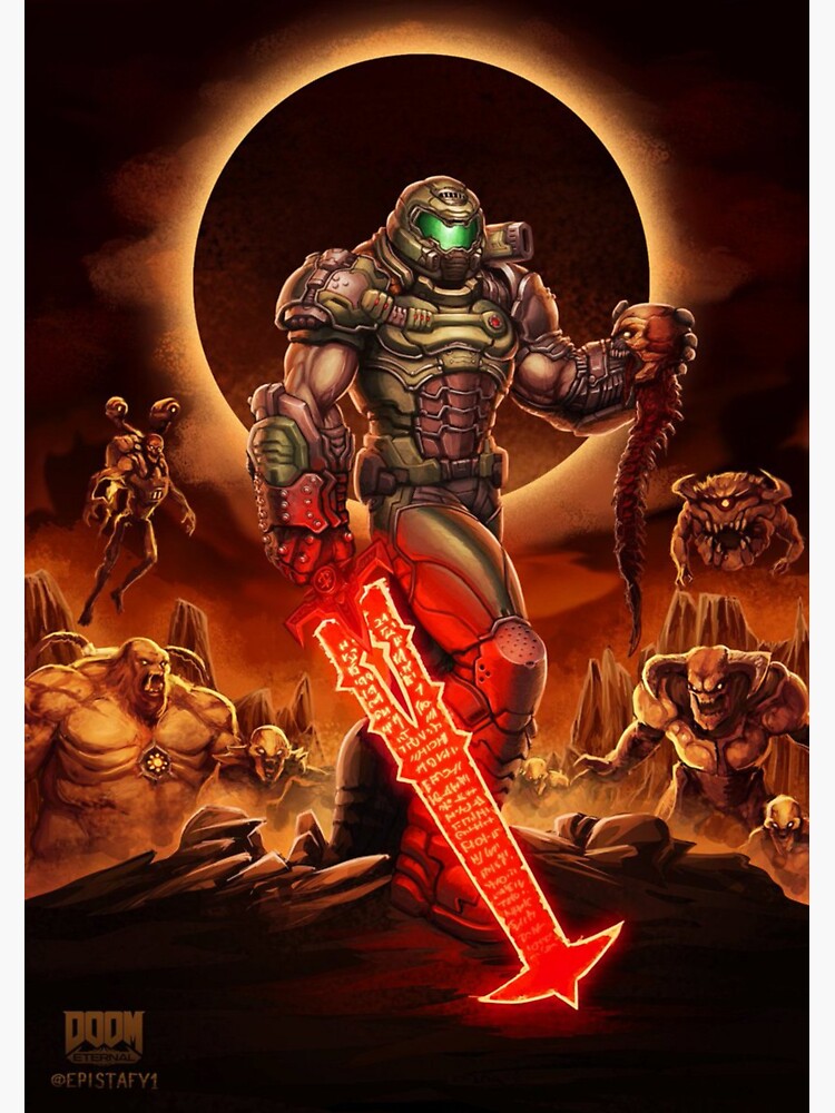 "Doom Eternal Doom Slayer Armour " Sticker for Sale by Alfi-Red | Redbubble