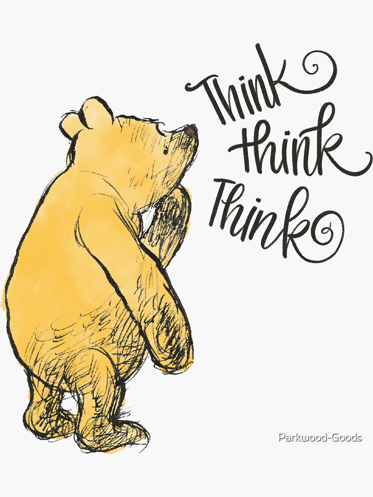 "Thoughtful Pooh Bear" Sticker for Sale by Parkwood-Goods | Redbubble