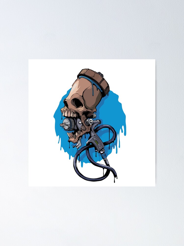 "Skull Spray Gun" Poster for Sale by AntoniosShop | Redbubble