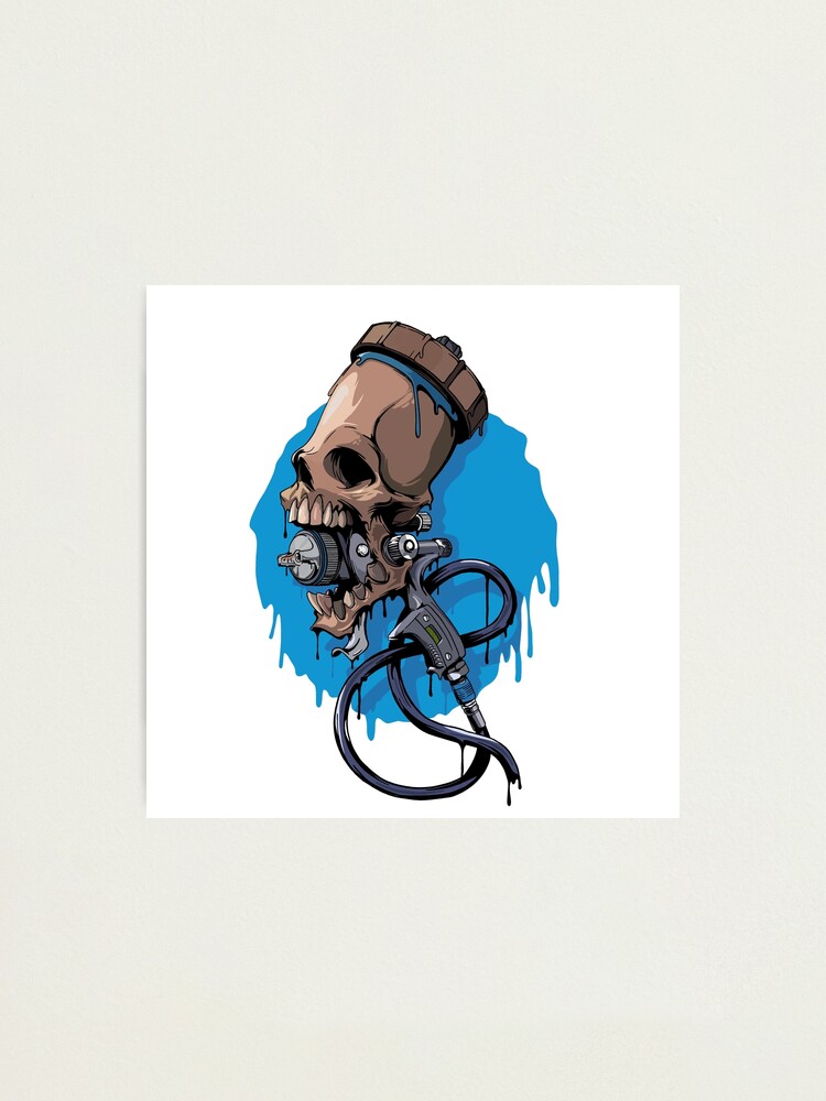 "Skull Spray Gun" Photographic Print for Sale by AntoniosShop | Redbubble