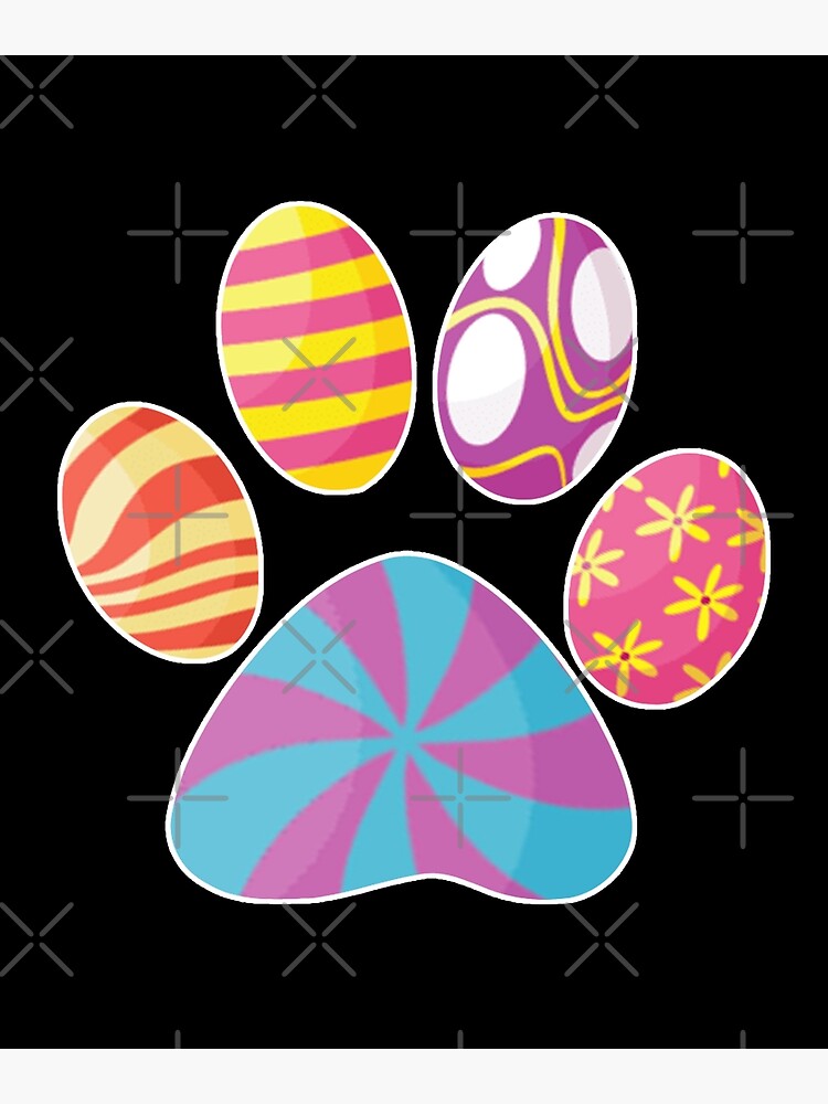 "Dog Paw Heart Prints | Colorful Eggs | Easter Paw | Funny Dog Cat ...