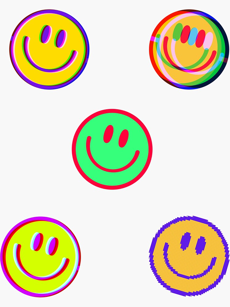 Pegatina «Carita feliz pack 5 en 1» de HappyIsland | Redbubble