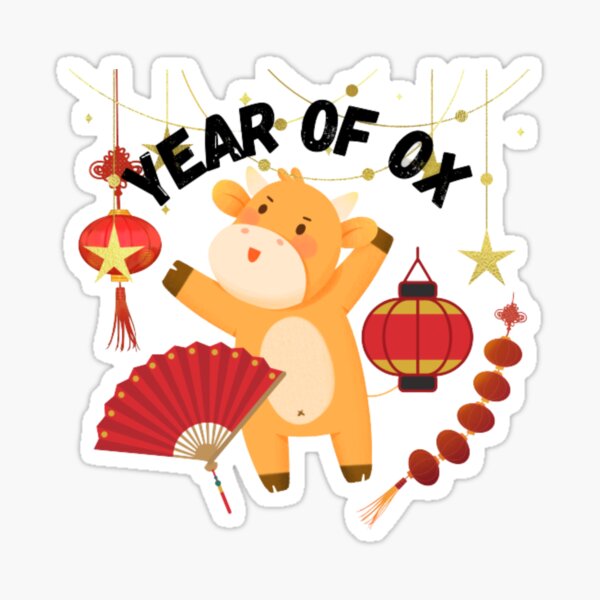 "Year Of Ox" Sticker by ArtOfStars | Redbubble